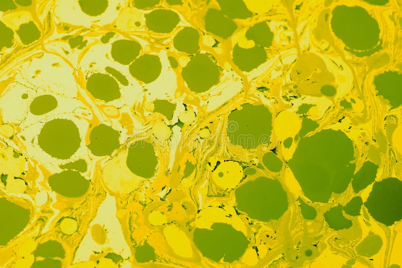 Texture of Paper Marbling Design Pattern in Bright Yellow and Green ...