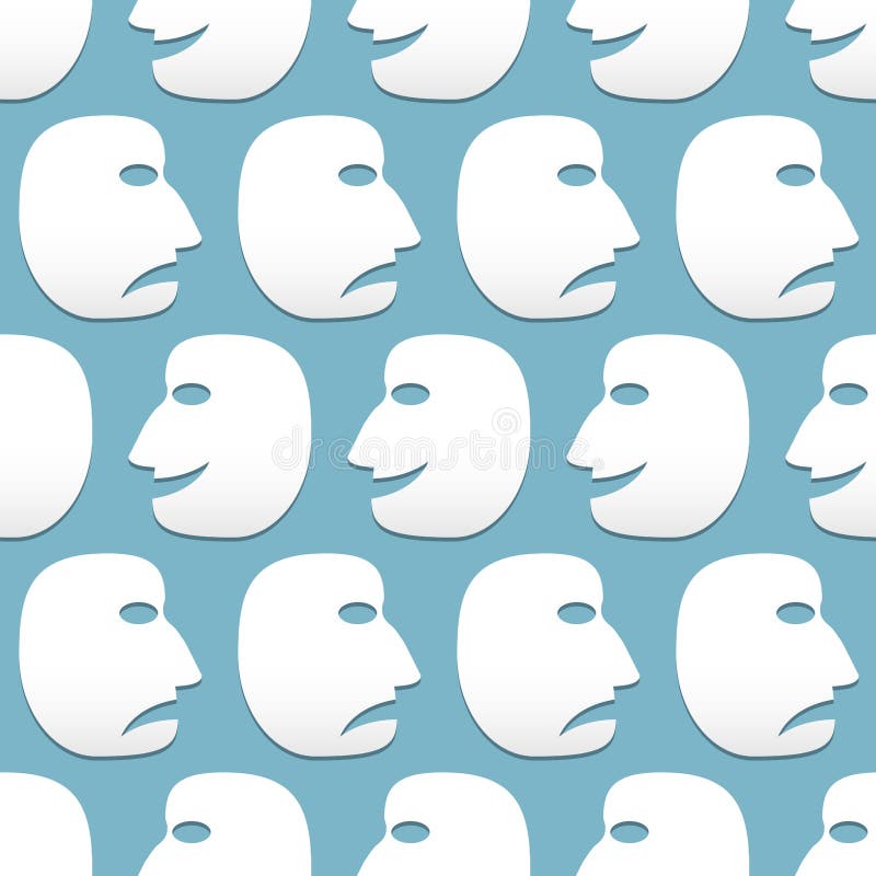 Texture with paper masks stock vector. Illustration of masquerade ...