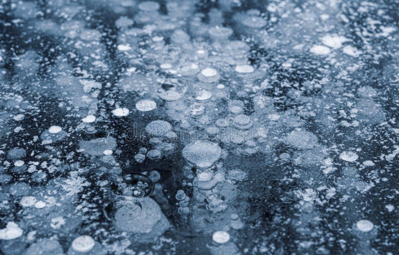 Texture Pattern Background White Winter, River Ice Air Bubbles Stagnant ...
