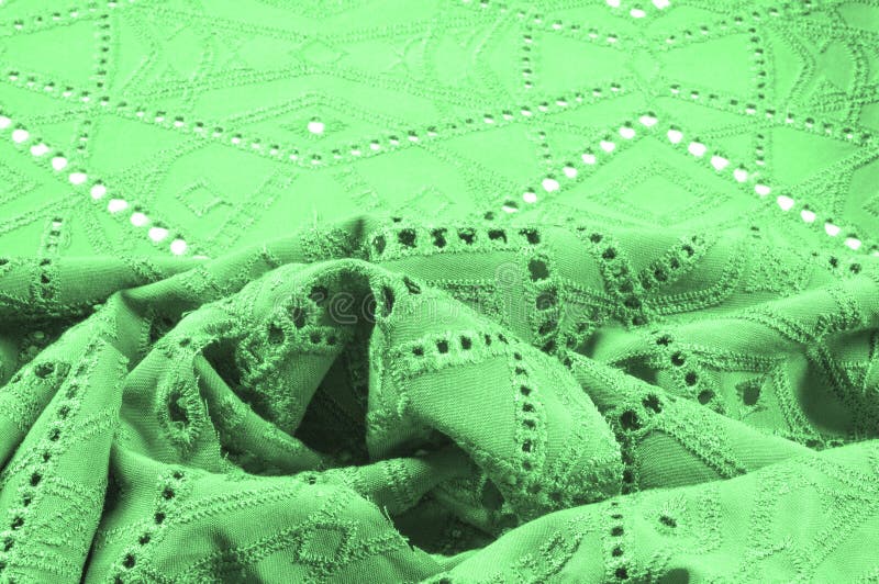 Texture, Pattern. Cloth Green Dense with Perforated Holes Stock Image ...