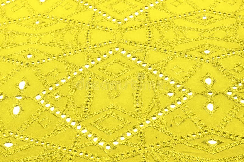 Texture, Pattern. Cloth is Yellow Dense with Perforated Holes Stock ...