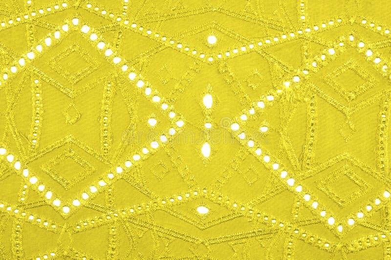 Texture, Pattern. Cloth is Yellow Dense with Perforated Holes Stock ...