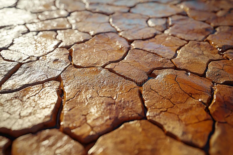 The Texture and Pattern of the Dry Desert Ground. Stock Illustration ...