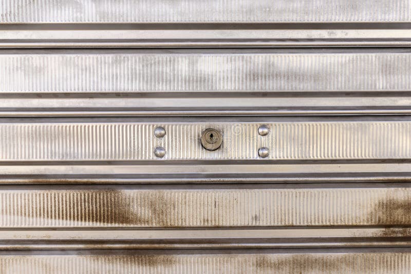 Texture Pattern of Iron Door of Closed Store Stock Photo - Image of ...