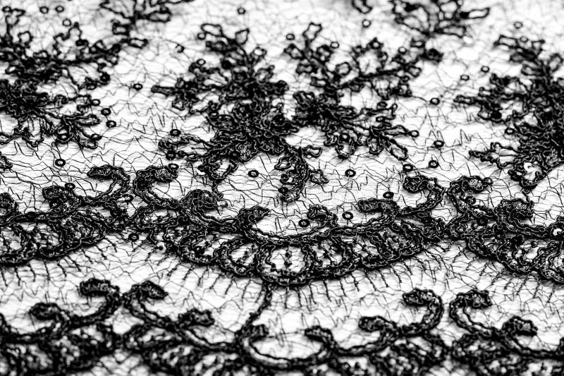 Texture, Pattern, Lace Fabric in Black on a White Background. this ...