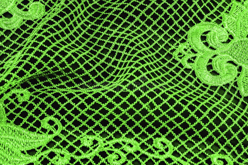 Texture, Pattern. Lacy Green Fabric Stock Image - Image of fiber ...