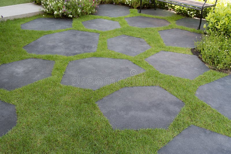 Texture or Pattern of Paving Walkway. Stock Image - Image of garden ...