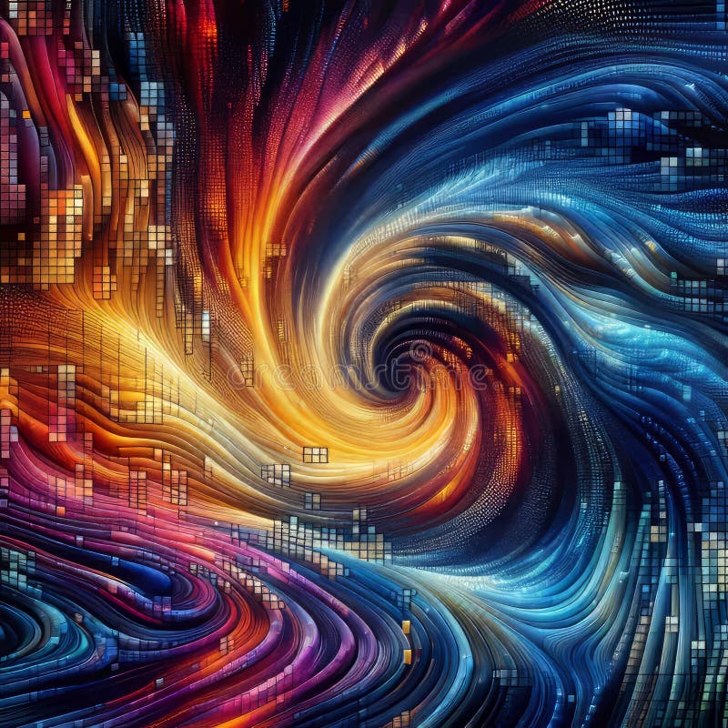 Texture and Pattern Pixelated Textures Holographic Grids Fractal Stock ...