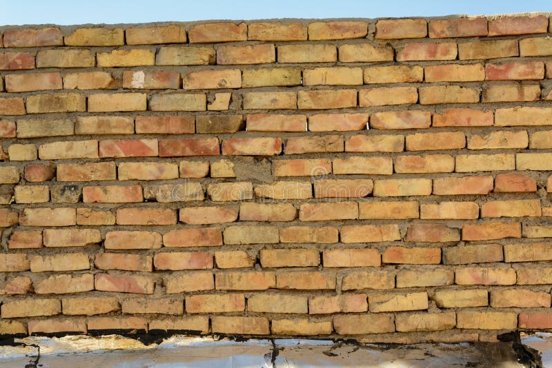 Texture or Pattern of a Yellow Break Wall Stock Photo - Image of grungy ...