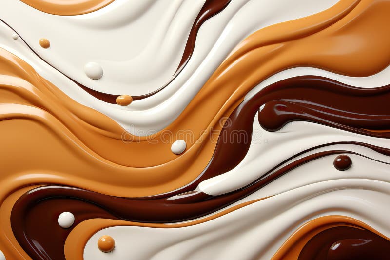 Texture from Patterns of Melted Chocolate of Different Flavors. Stock ...