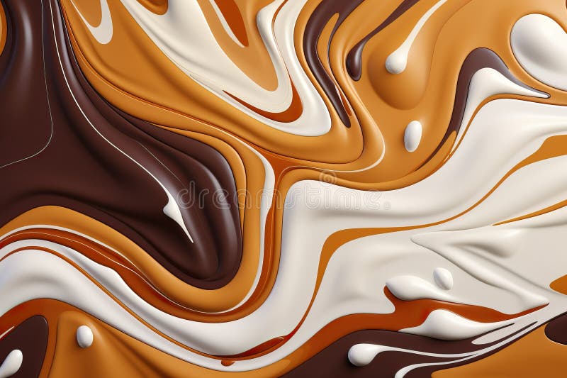 Texture from Patterns of Melted Chocolate of Different Flavors. Stock ...