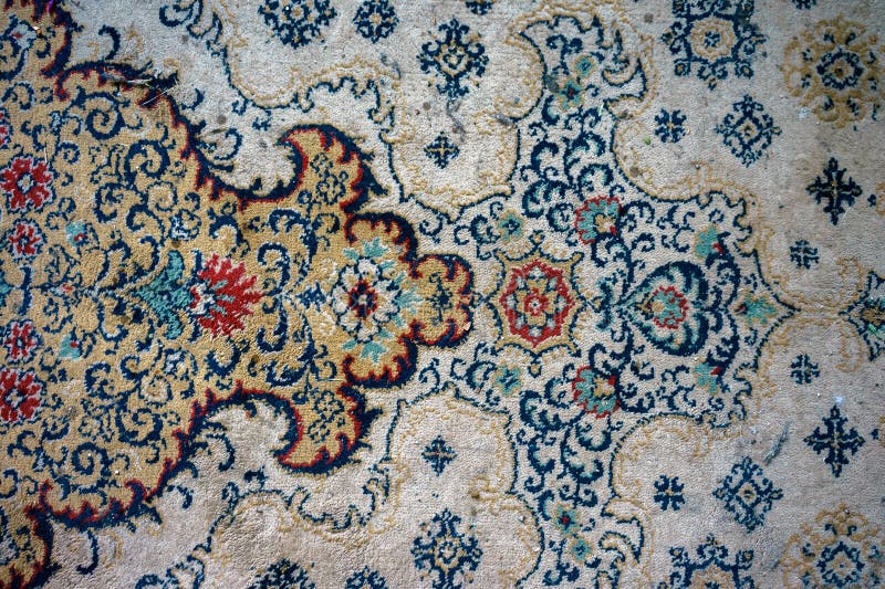 The Texture and Patterns of an Old Carpet Stock Photo - Image of ...