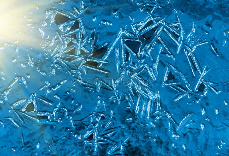 Texture, Patterns on Pond Ice on Christmas Eve Stock Image - Image of ...