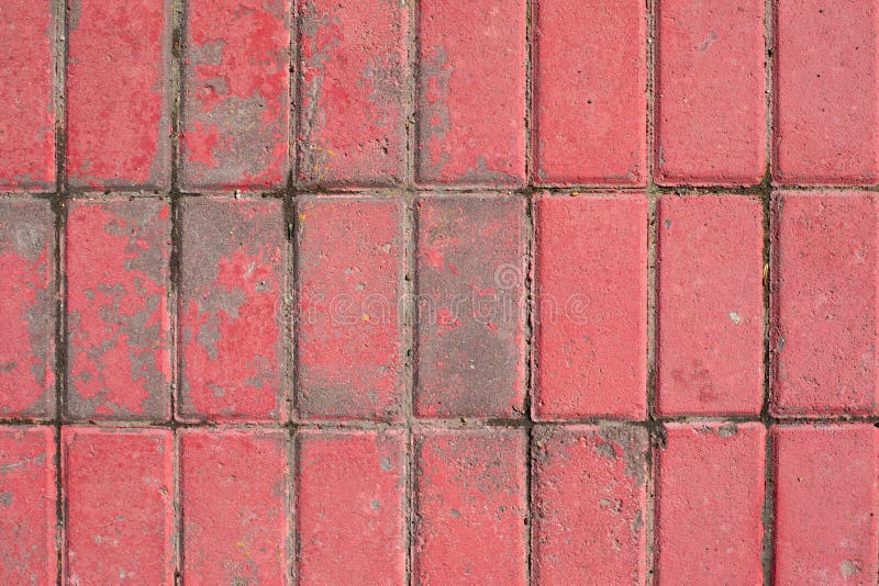 The Texture of the Paved Road Surface, the Surface of the Old Red Brick ...