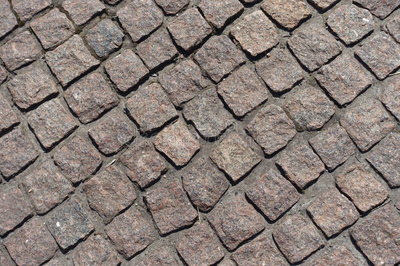 Texture of Pavement Made of Pink Granite Stone Setts Stock Photo ...
