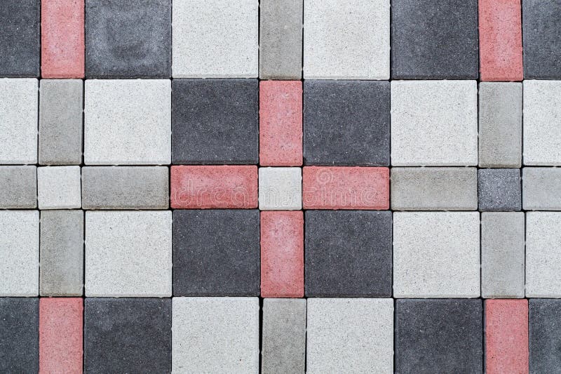 The Texture of the Paving Bricks of Different Colors for Construction ...