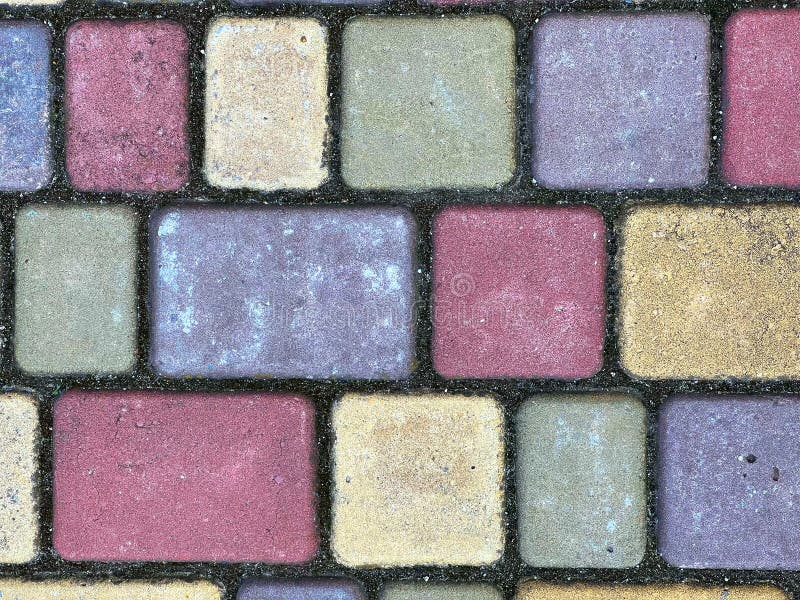 Texture of Paving Slabs of Different Colors. Background Image is Made ...