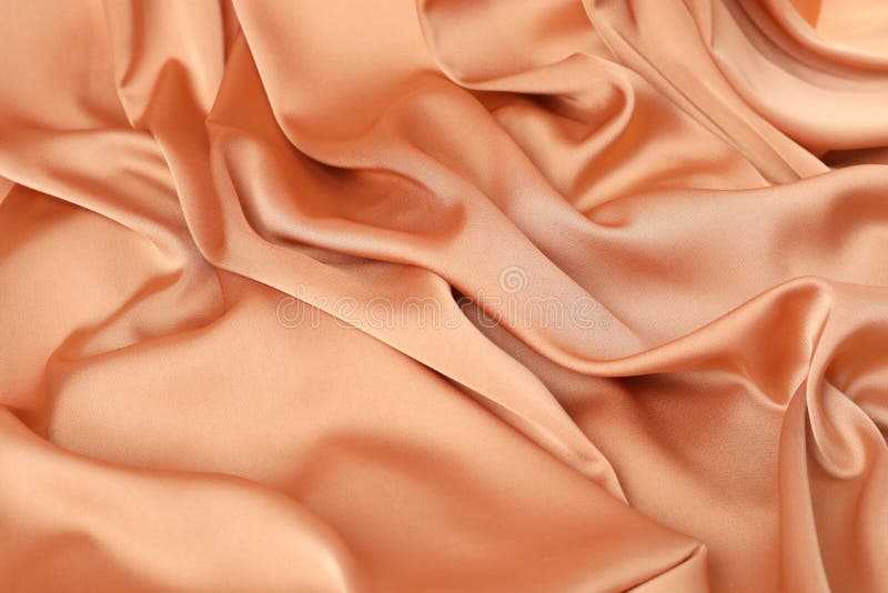 Texture of Peach Silk As Background, Above View Stock Photo - Image of ...