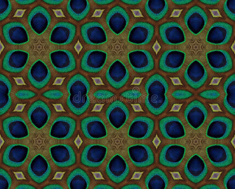 Texture of Peacock Tail Abstract Seamless Pattern Background. Stock ...