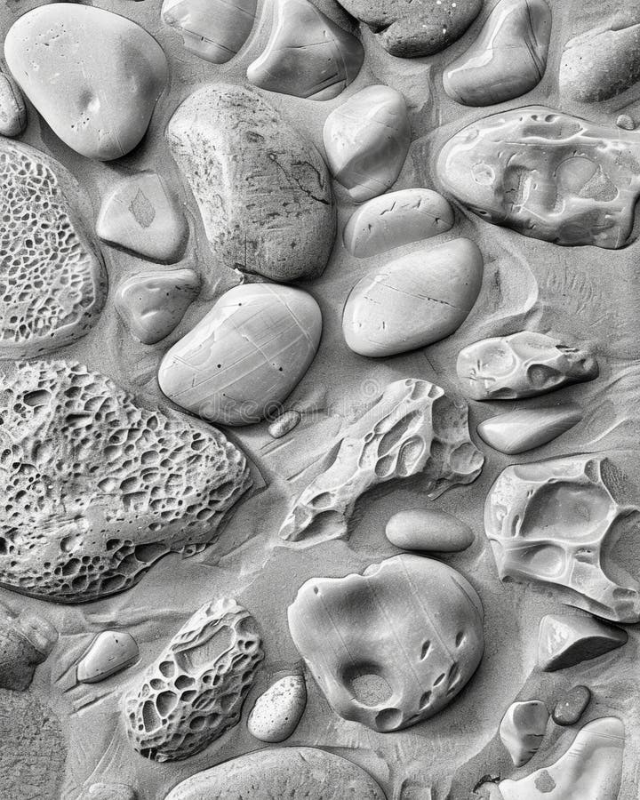 The Texture of the Pebbles Creating Interesting Patterns in the Sand ...