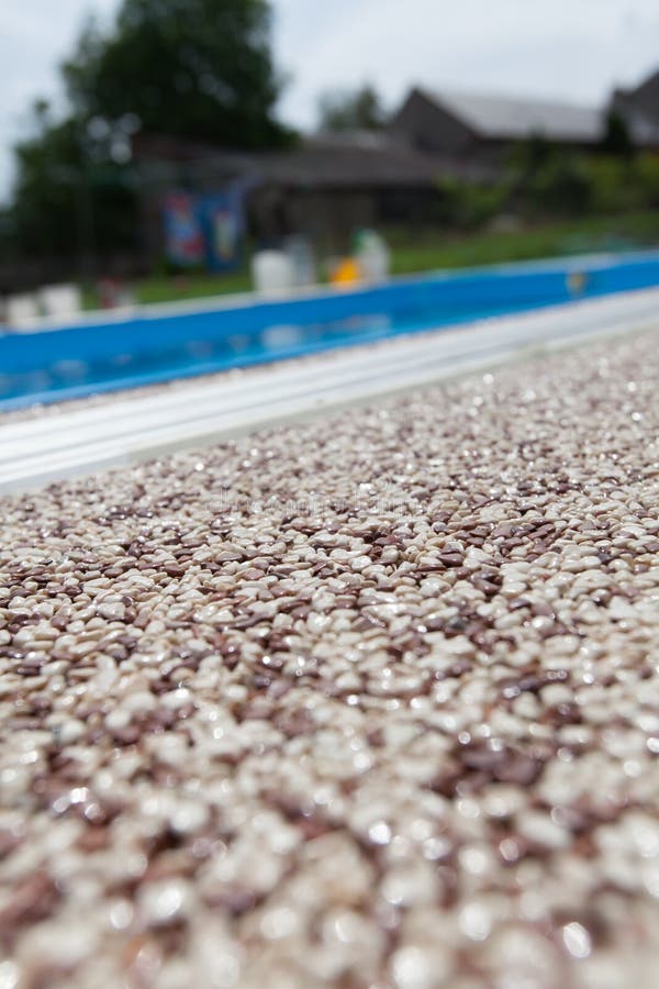 Coloured Concrete Around Pool Stock Image - Image of mosaic, chill ...