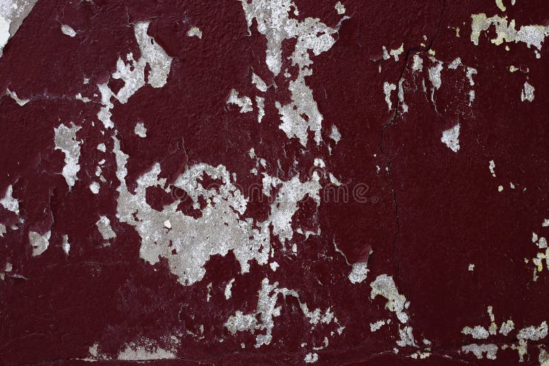 Dark Red Peeling Paint on a Concrete Wall Stock Image - Image of ...