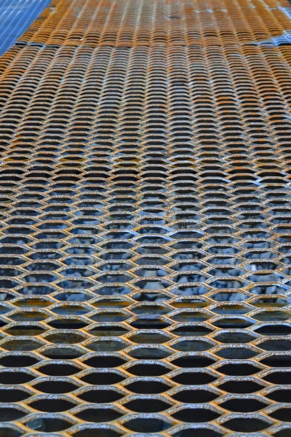 Texture of Perforated Metal. Steel Punched Metal Sheet Stock Photo ...