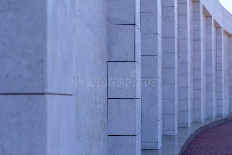 Texture with Perspective. Architectural Vertical Columns. the Wall Goes ...