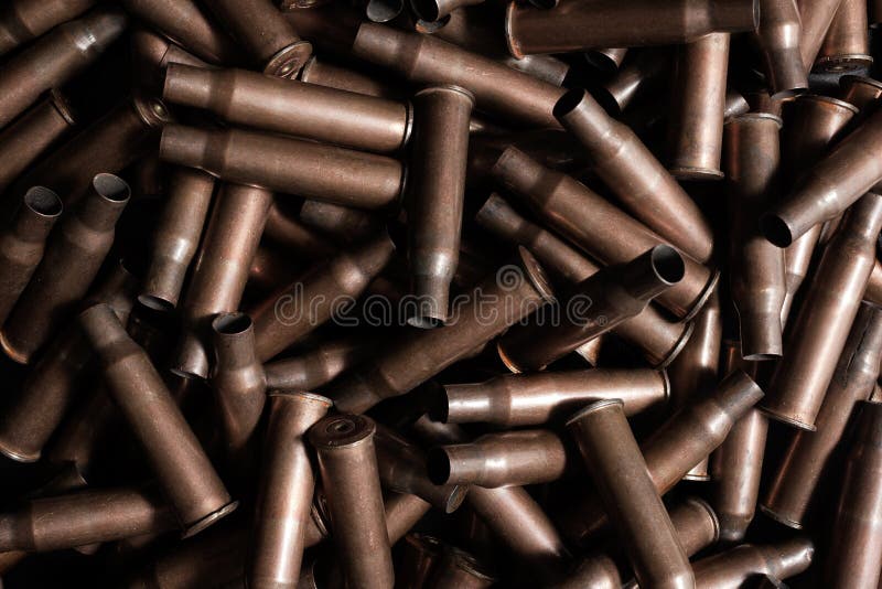 Pile of rifle gun shells stock image. Image of conflict - 160792821