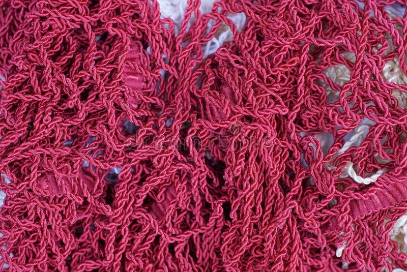 Texture from a Pile of Knitted Thin Red Threads Stock Image - Image of ...