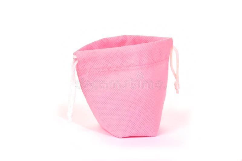 Texture of Pink Cloth Bag Isolated on White Background Stock Image ...
