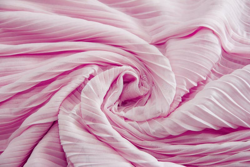 Texture of Pink Satin Fabric with Decorative a Pleats Stock Image ...