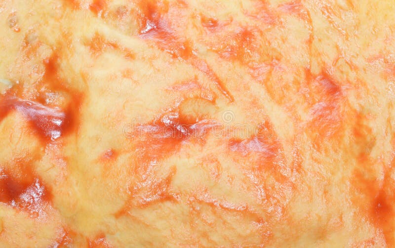 Texture Pizza Base Smeared with Tomato Paste Stock Photo - Image of ...