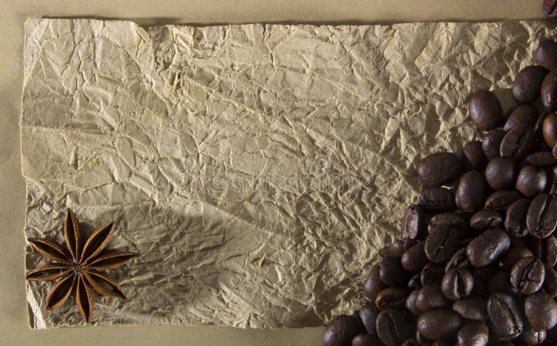 Texture with a Place To Write a Recipe, Crumpled Paper and Spices Stock ...