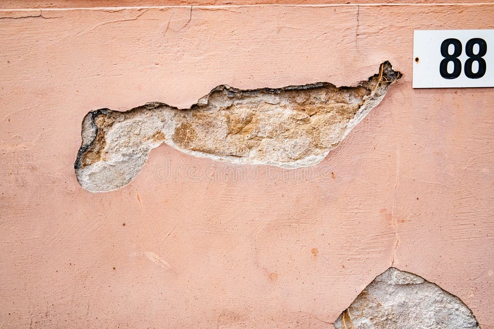 Texture of Plaster Stone Wall with Hole Stock Photo - Image of backdrop ...