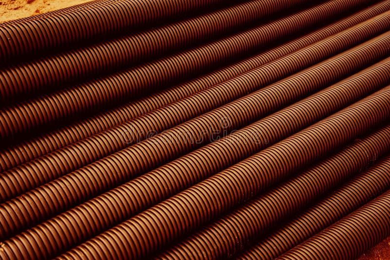Texture of Plastic Corrugated Pipe for Protection Underground Cable ...