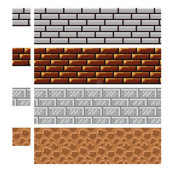 Texture Pixel Art Vector Brick Stone Wall Stock Illustrations – 131 ...