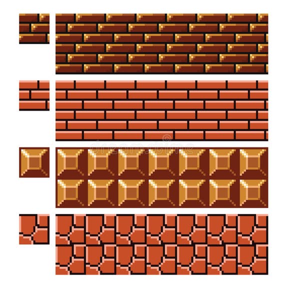 Texture Pixel Art Vector Brick Stone Wall Stock Illustrations – 136 ...