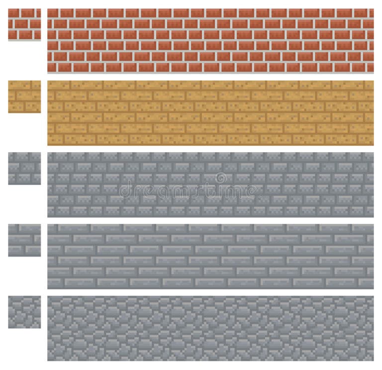 Texture Pixel Art Vector Brick Stone Wall Stock Illustrations – 131 ...