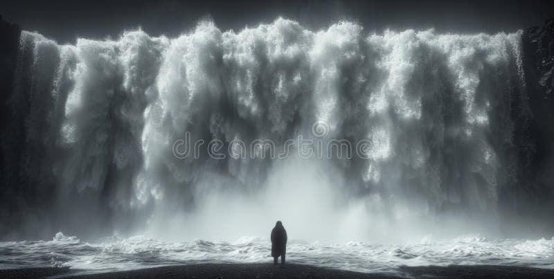 Texture of a Powerful Waterfall the Water Crashing Down and Creating a ...