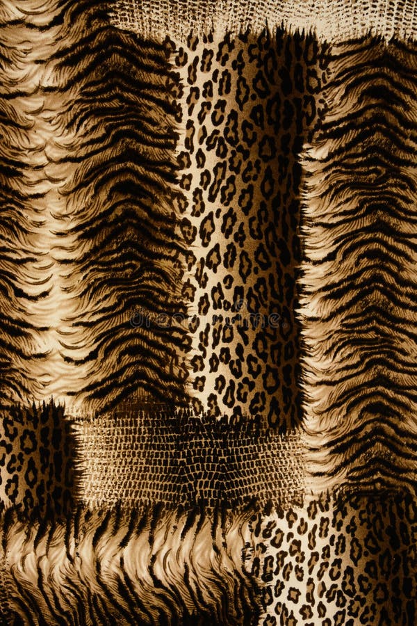 Texture of Print Fabric Striped Zebra and Leopard for Background Stock ...