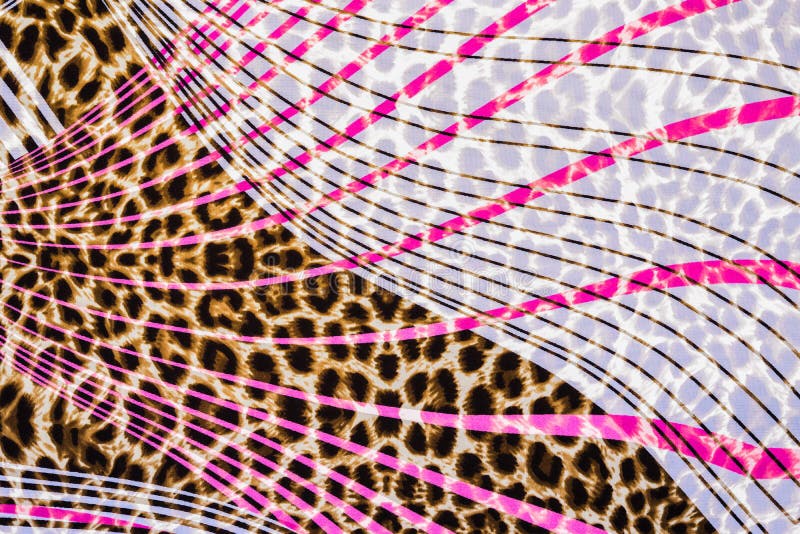 Texture Of Print Fabric Stripes Leopard And Abstract Stock Image ...