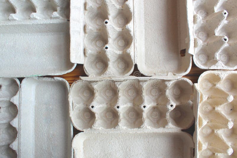 Empty Egg Containers Lie on the Surface Stock Photo - Image of eggs ...