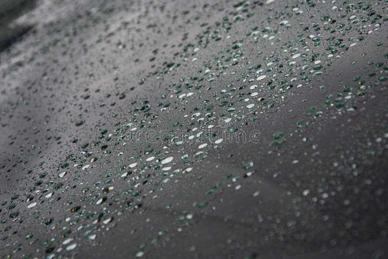 Texture, Raindrops on a Dark Car Windshield Stock Image - Image of rain ...