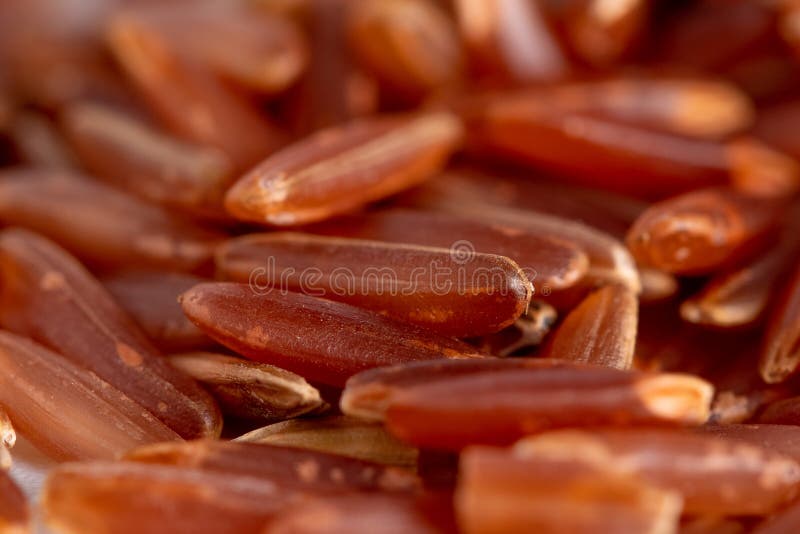 Texture of Raw Long Grains of Red Rice, Healthy Food Stock Photo ...