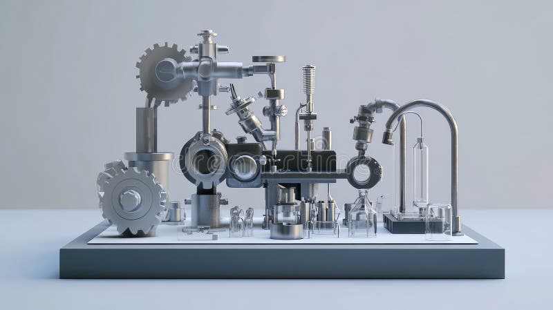 Texture Realistic 3d Style Lab Machine Assembly Stock Illustration - Illustration of innovation ...