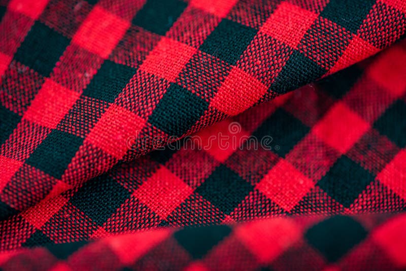 Texture of Red Black Checkered Fabric Pattern Background Stock Photo ...