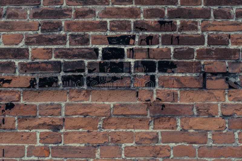Texture of Red Brick Wall in Tar. Rough Brick Wall Texture Background ...