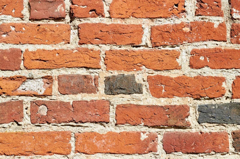 Texture of a Red Brick Wall. Wall of an Ancient Building Made of Red ...