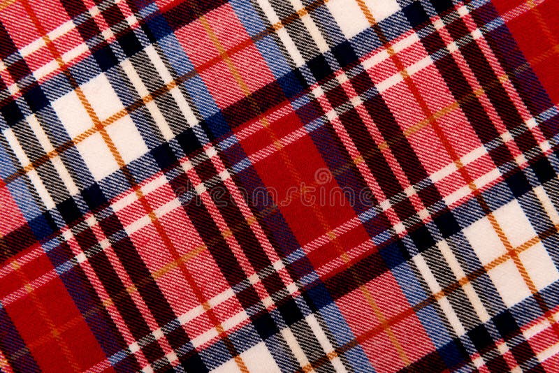 Checkered Red Fabric. Textile Stock Image - Image of level, table ...